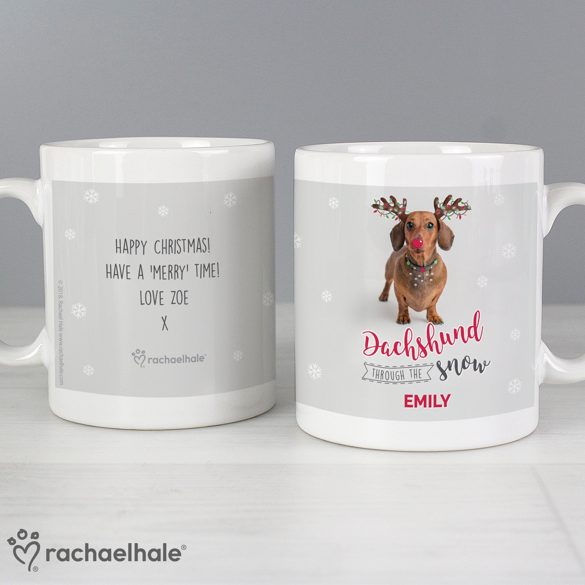 Personalised Rachael Hale Christmas Dachshund Through the Snow Mug ... Personalised Rachael Hale Christmas Dachshund Through the Snow Mug ...